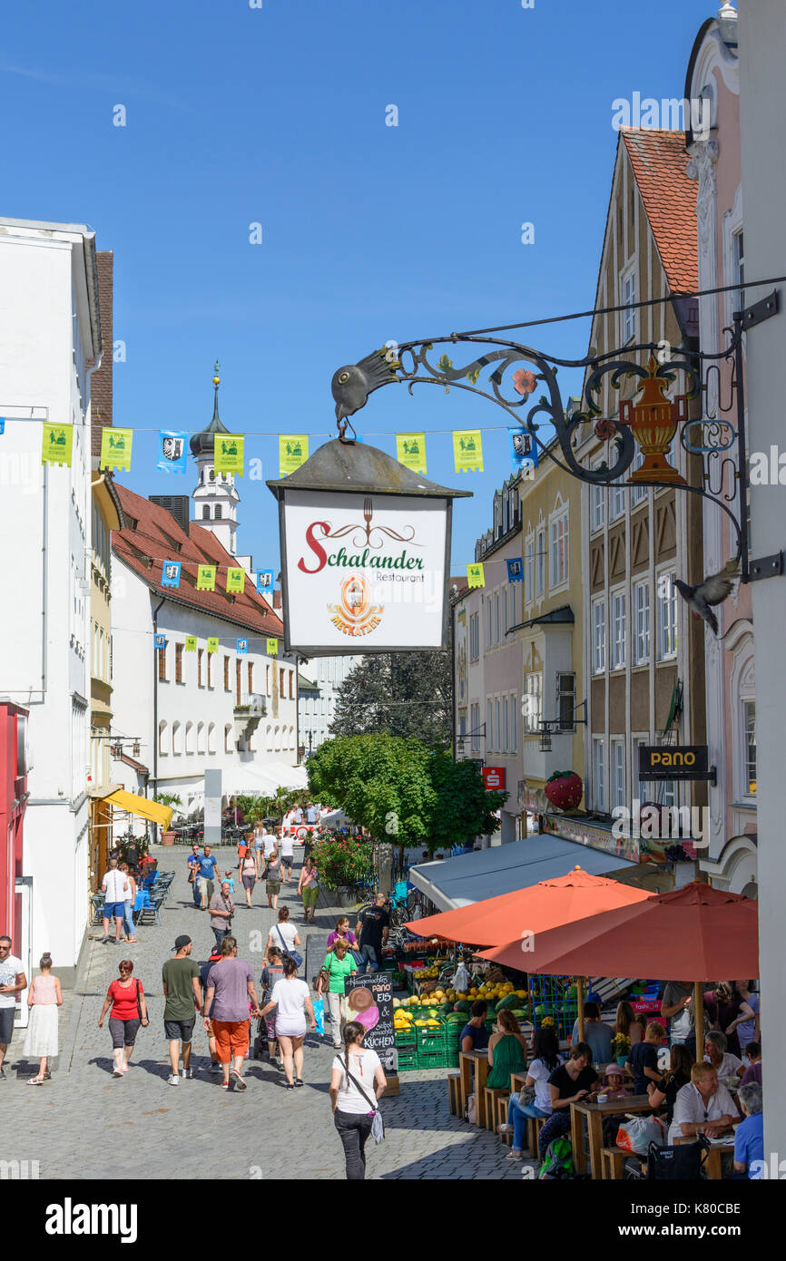 street Rathausstraße, Rathaus (Town Hall), Kempten (Allgäu), Schwaben ...