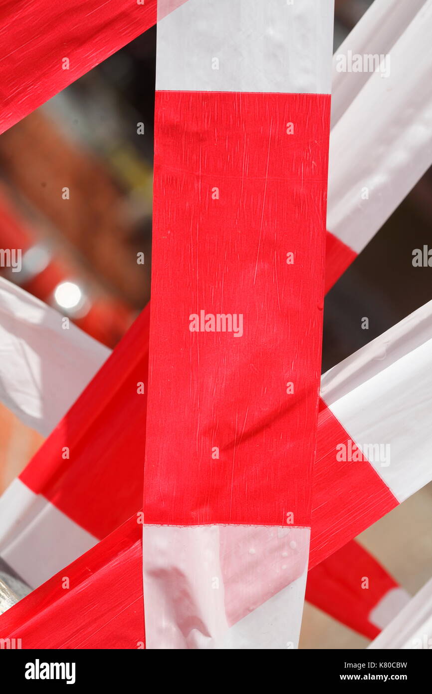 red-white Construction site barrier tape Stock Photo - Alamy