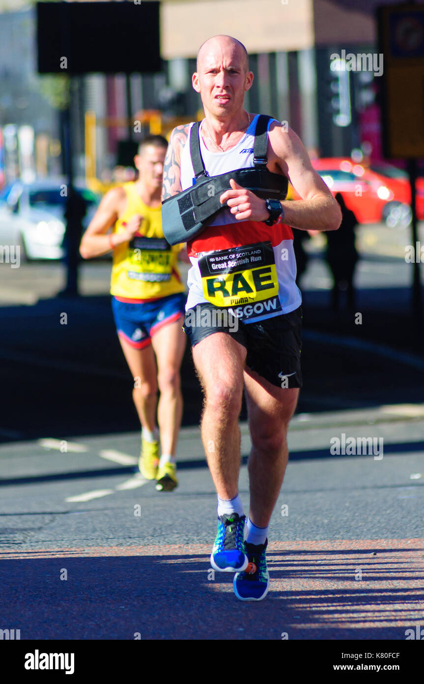 GLASGOW, SCOTLAND - OCTOBER 2, 2016: Derek Rae competing in the half ...