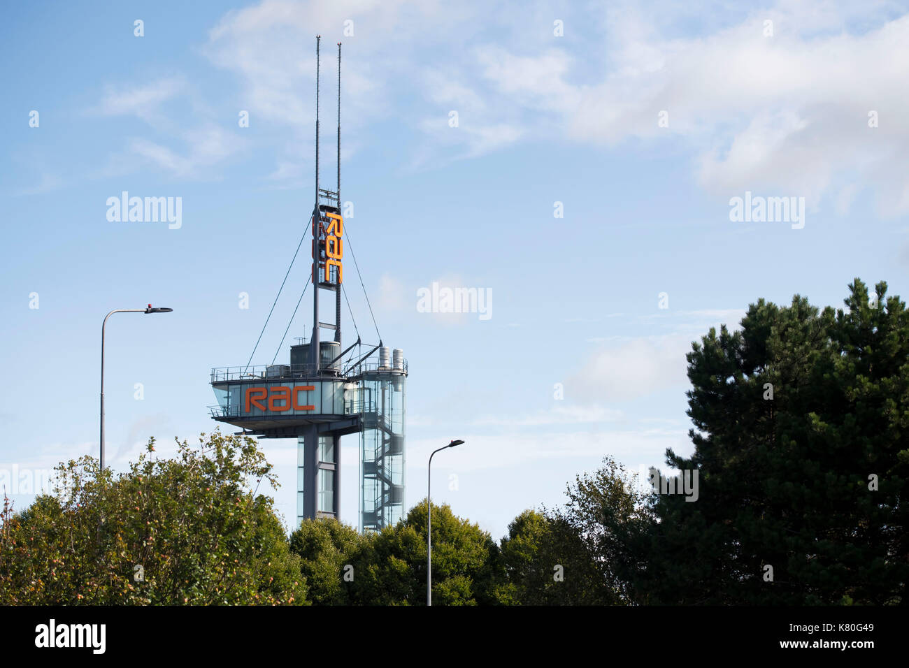 RAC tower sign logo in Bristol, England, UK Stock Photo - Alamy