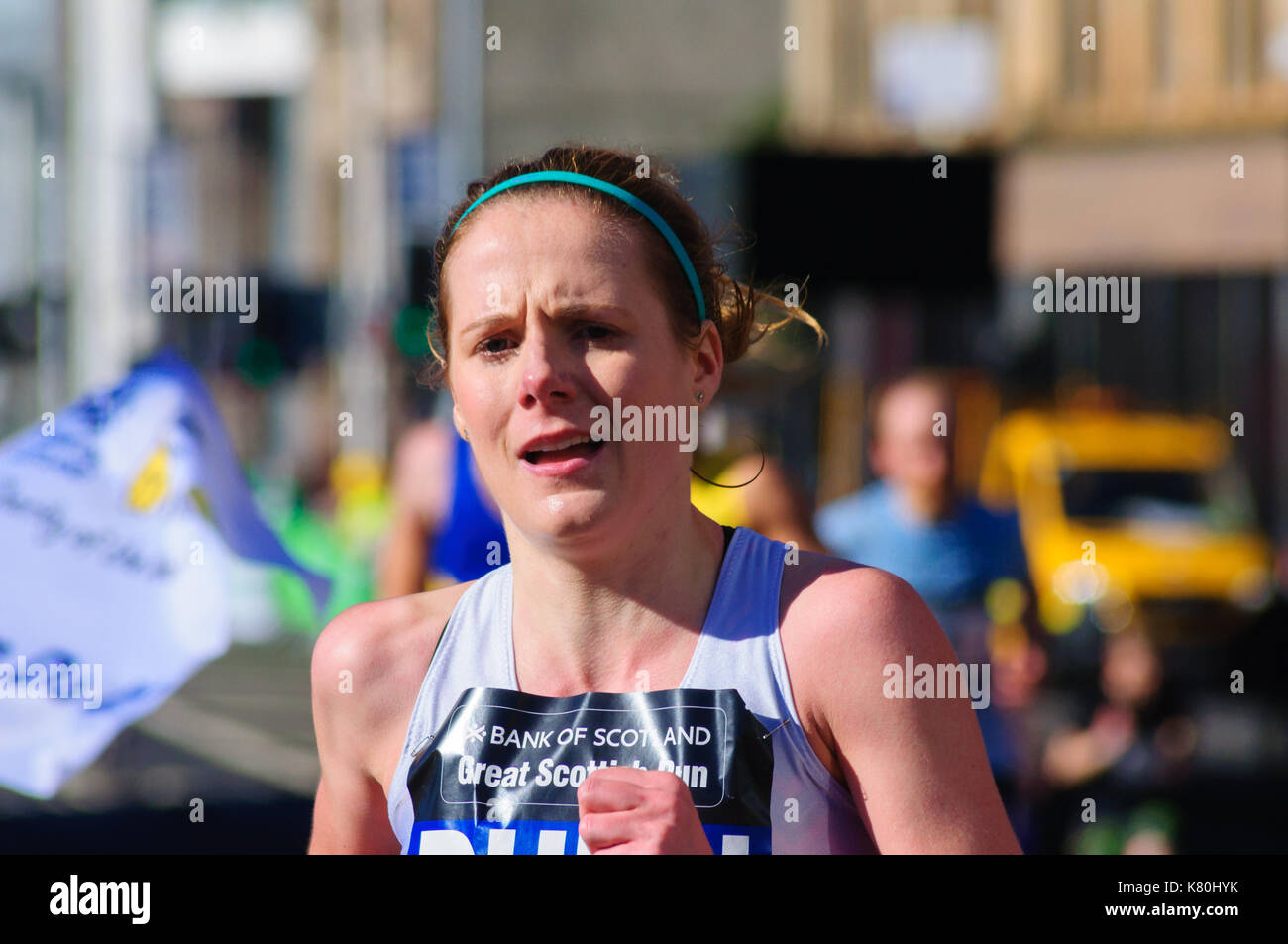 GLASGOW, SCOTLAND - OCTOBER 2, 2016: Runner competing in the half ...