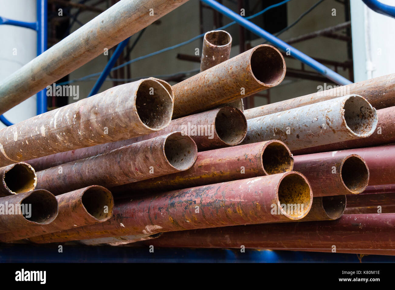 Group of metal pipe before do the next process Stock Photo - Alamy