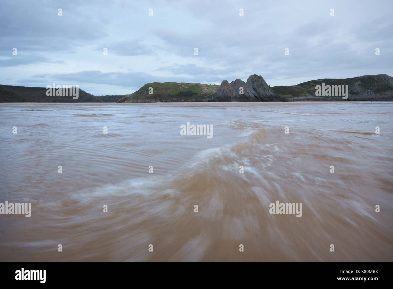 Three cliffs bay Stock Photo - Alamy