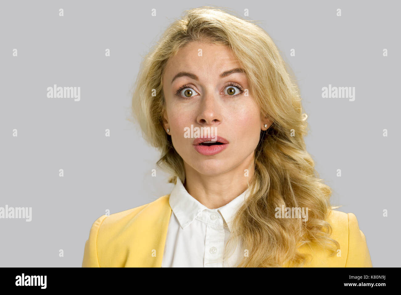 Portrait of surprised excited woman Stock Photo - Alamy
