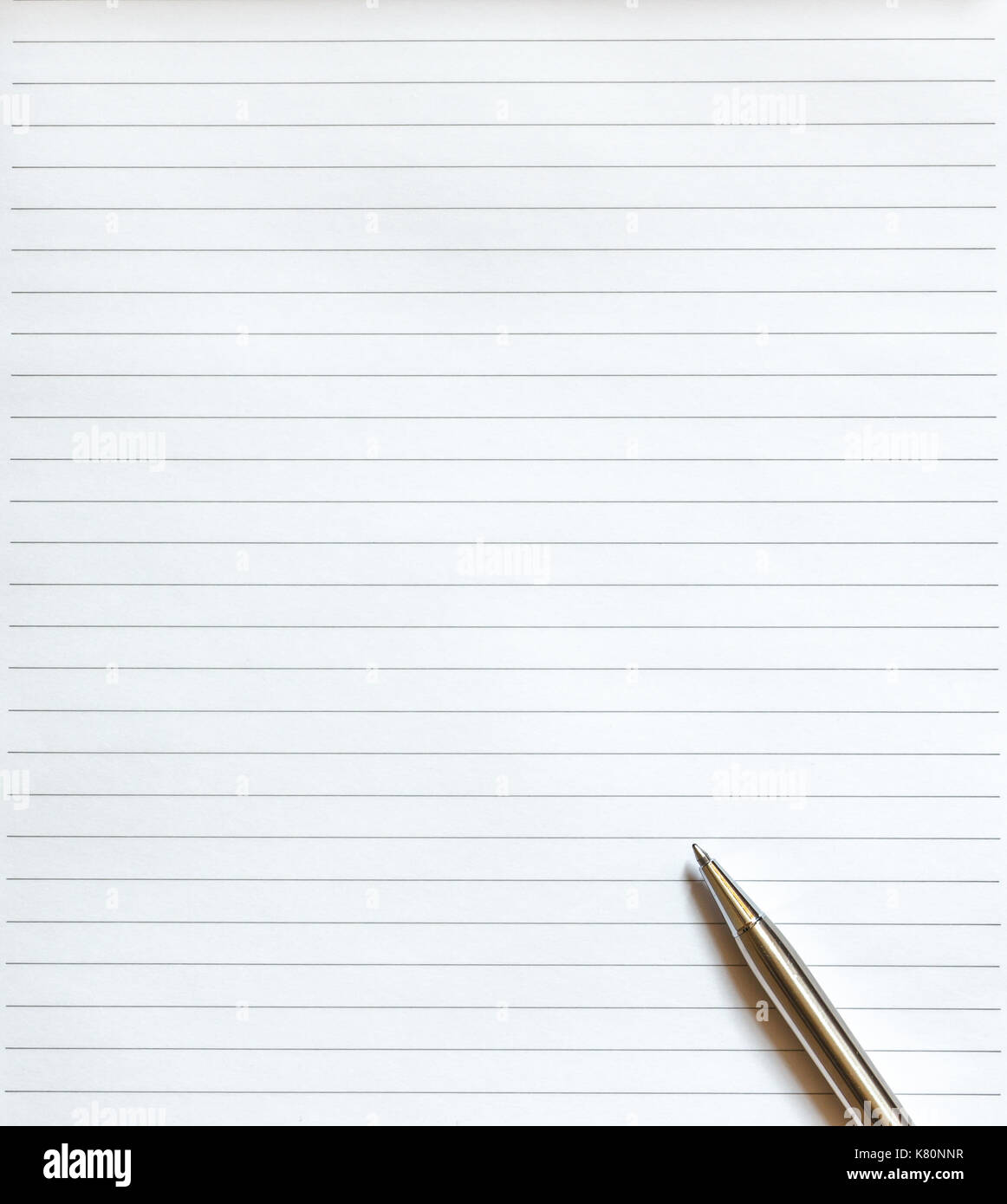 Notebook blank white page with pen Stock Photo - Alamy