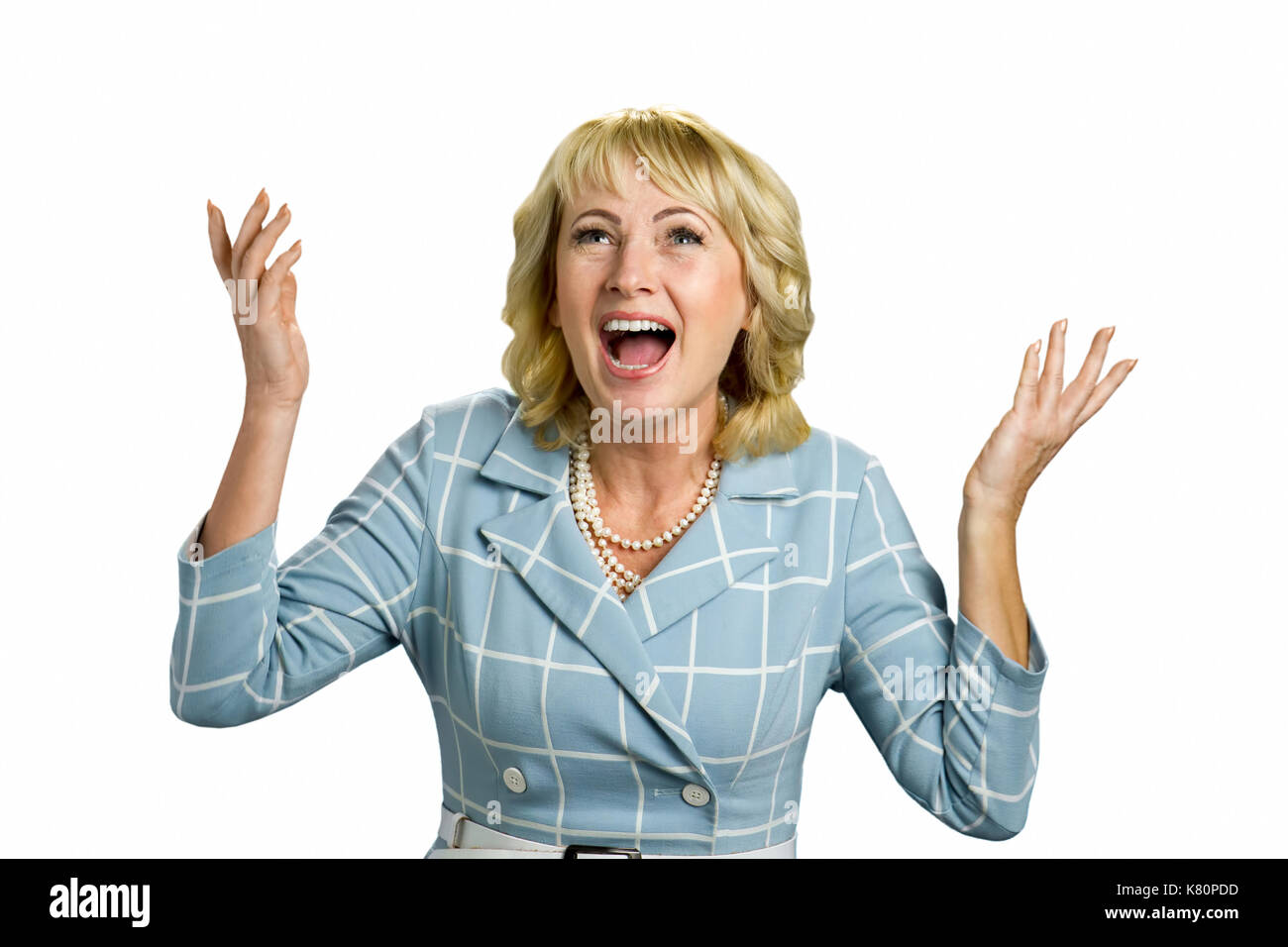 Beautiful woman hand raised hi-res stock photography and images - Alamy