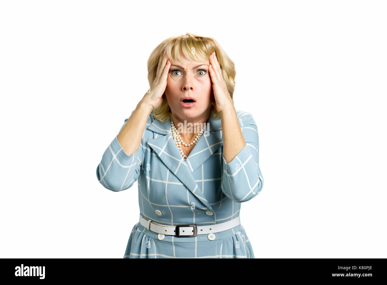 Horrified elderly woman hi-res stock photography and images - Alamy