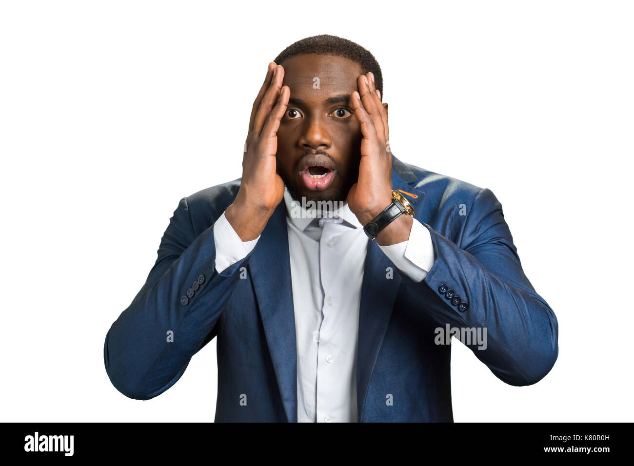 Shocked afro american male in hi-res stock photography and images - Alamy