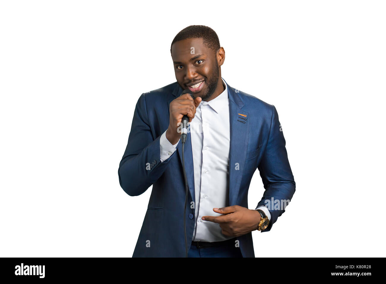 Black microphone male hi-res stock photography and images - Alamy