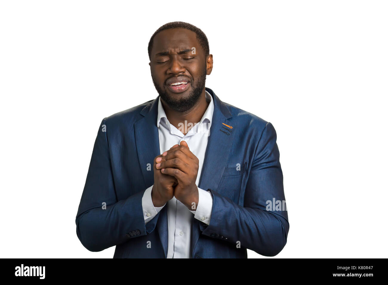 Businessman in desperate asking for help Stock Photo - Alamy