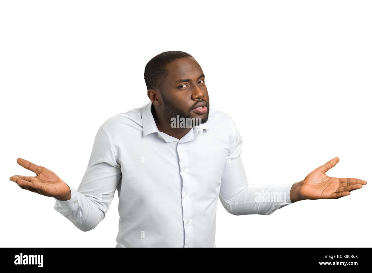 Black man with hands in different sides Stock Photo - Alamy