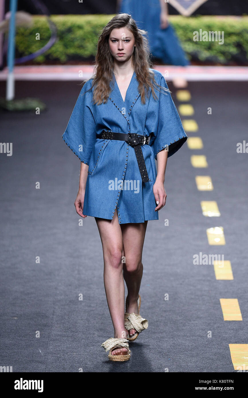 Model wears at collection runway a creation from " Juana Martin ...