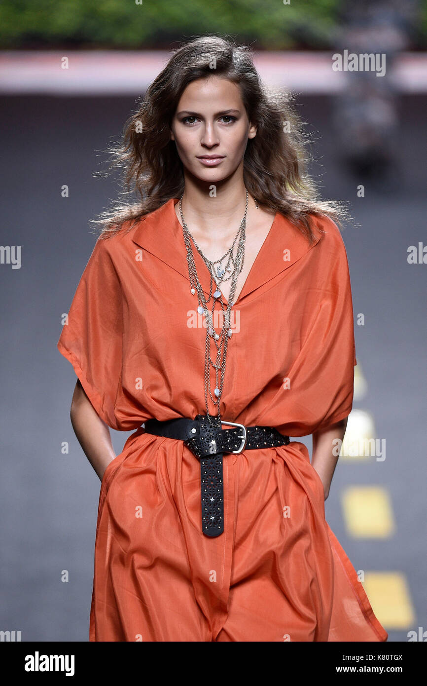 Model wears at collection runway a creation from " Juana Martin ...