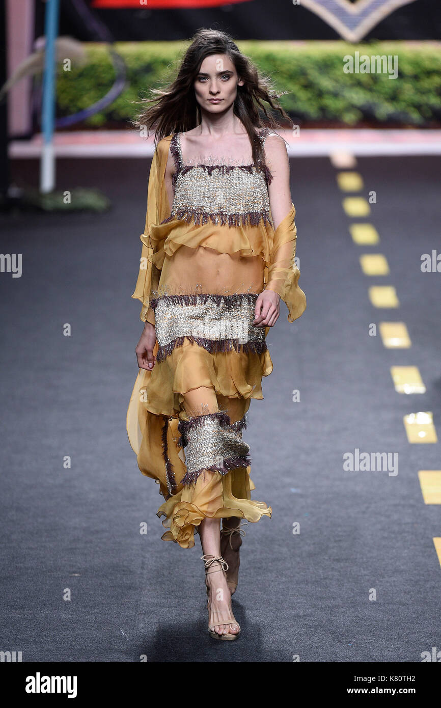 Model wears at collection runway a creation from " Juana Martin ...