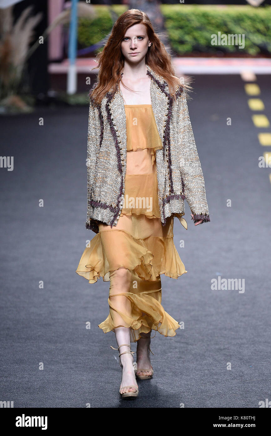 Model wears at collection runway a creation from " Juana Martin ...