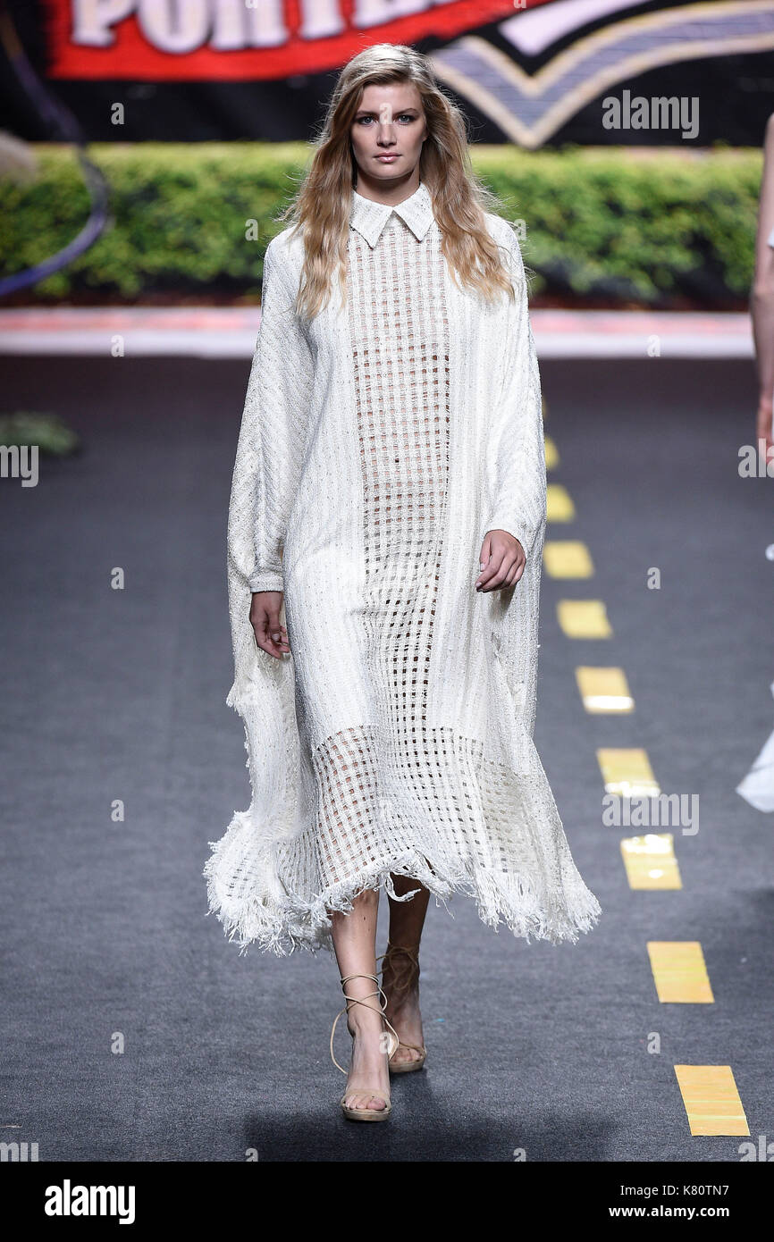 Model wears at collection runway a creation from " Juana Martin ...