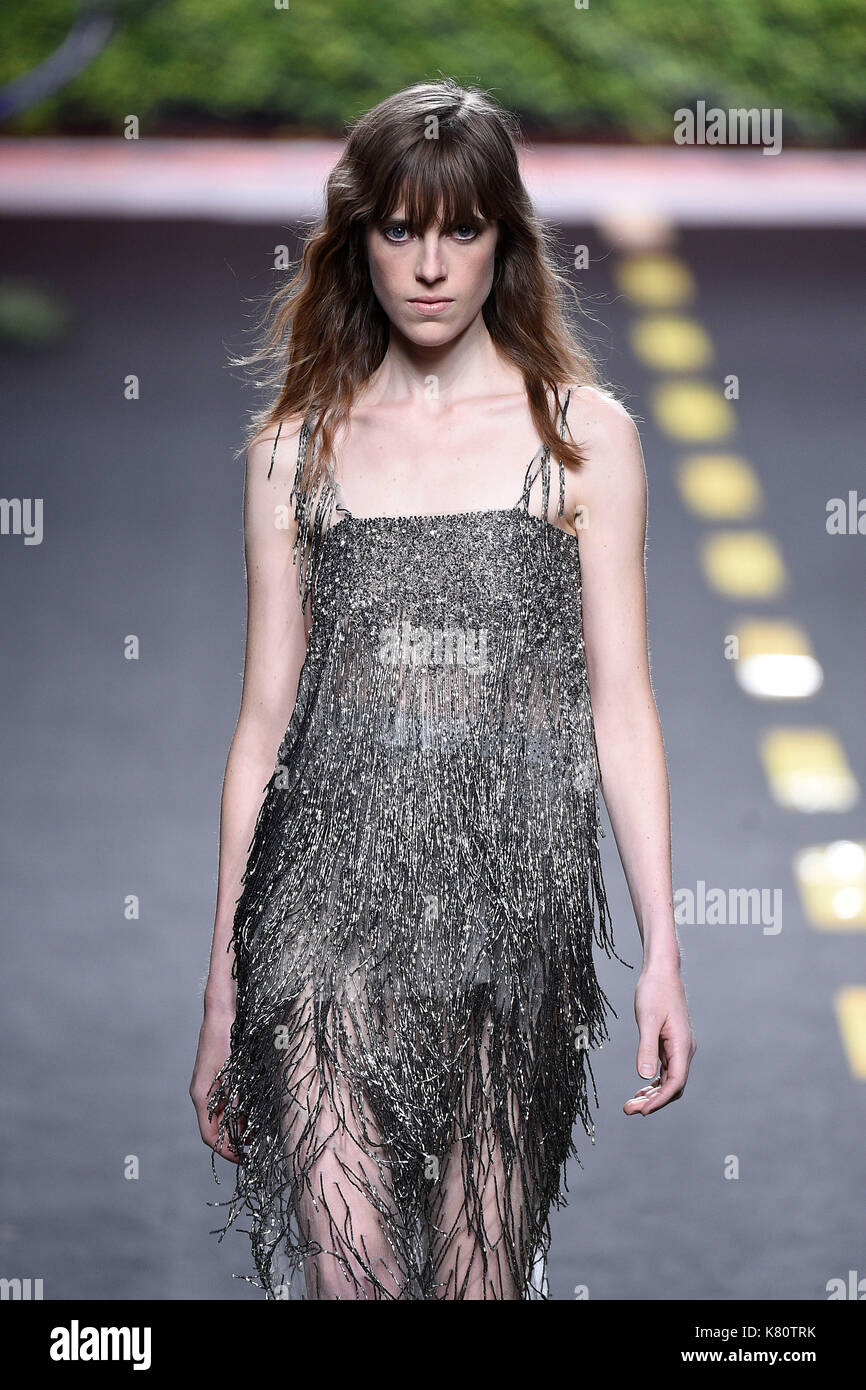 Model wears at collection runway a creation from " Juana Martin ...