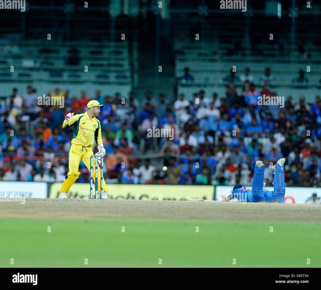 Chennai, India, 17th Sep 2017. MS Wade the wicket keeper of Australian ...