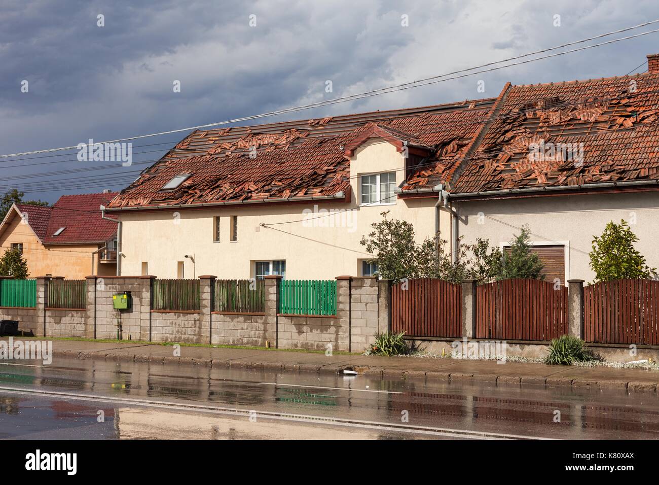 TIMISOARA, ROMANIA -- Sep 17: A severe thunderstorm with winds up to 80 ...