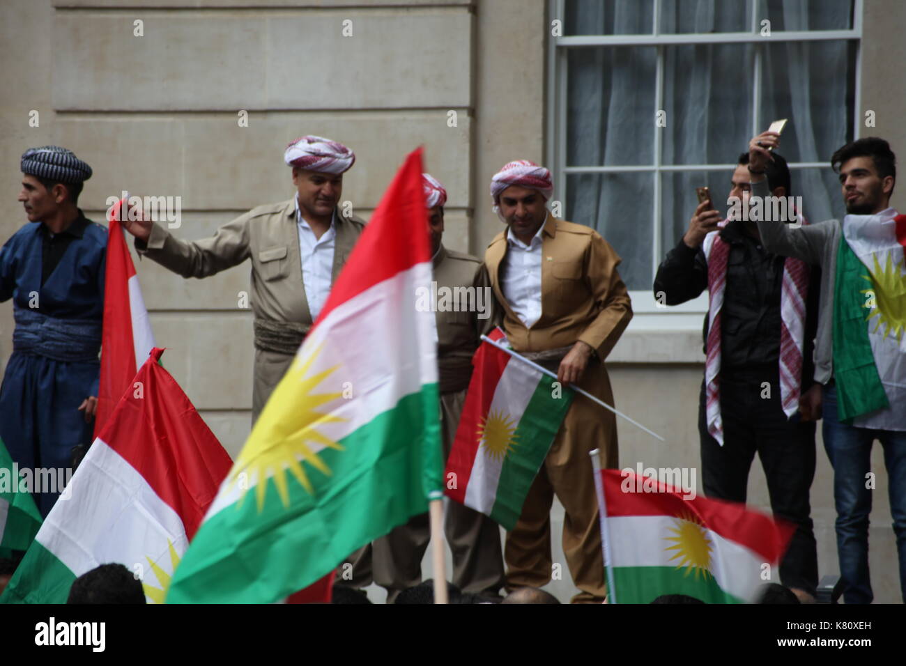 Hundreds of Kurdish people protest opposite British Government at 10 ...