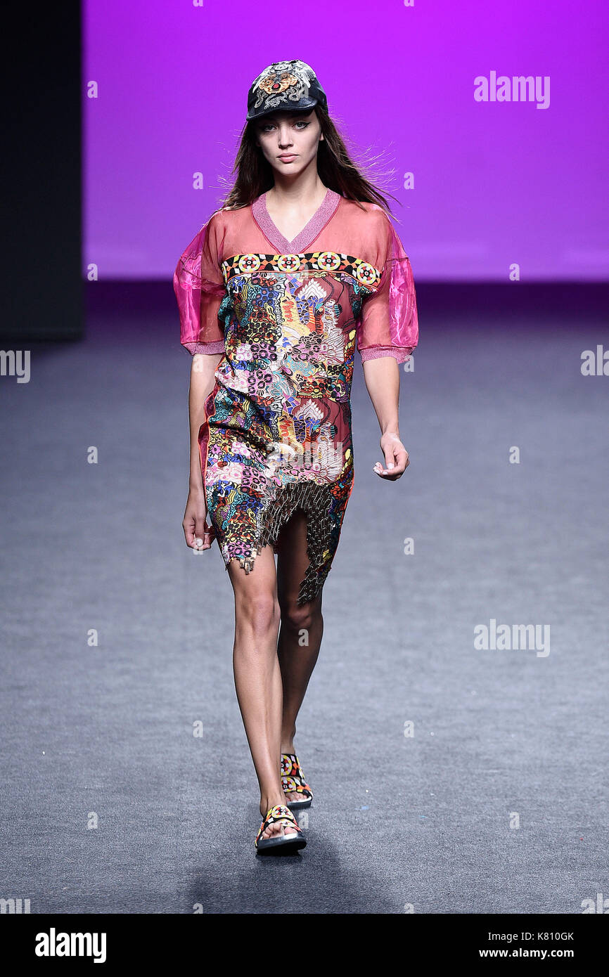 Models wears at collection runway a creation from " Custo Barcelona ...