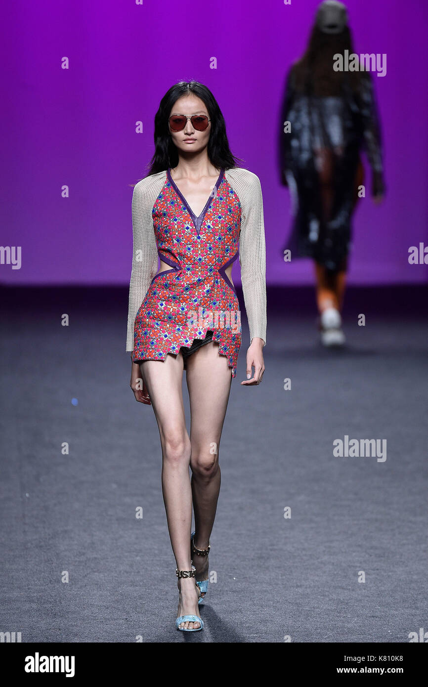 Models wears at collection runway a creation from " Custo Barcelona ...