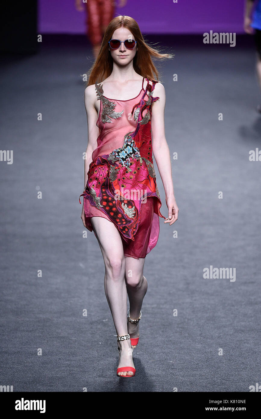 Models wears at collection runway a creation from " Custo Barcelona ...