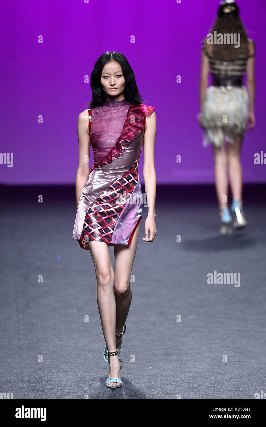 Models wears at collection runway a creation from " Custo Barcelona ...