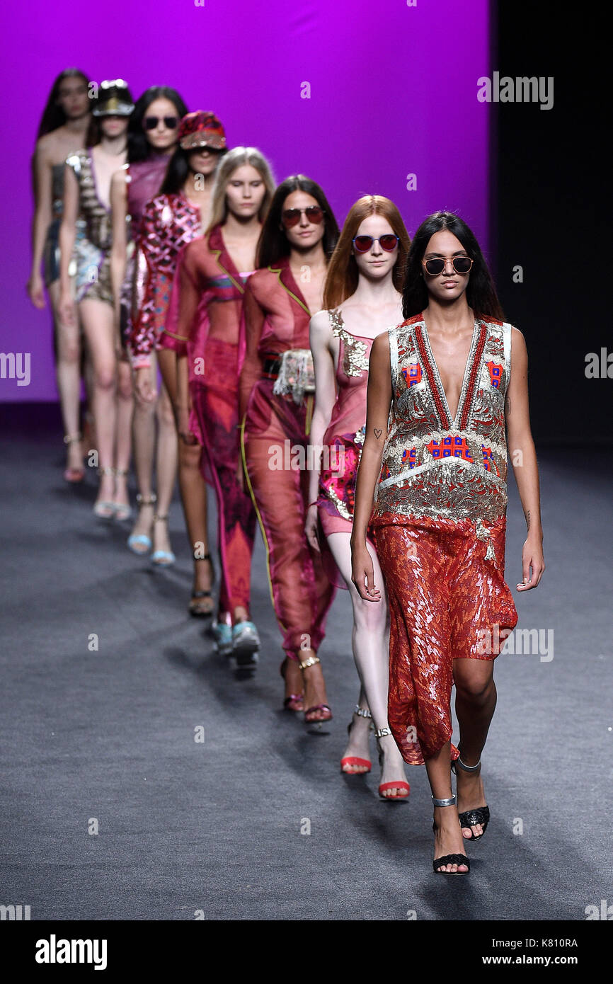 Models wears at collection runway a creation from " Custo Barcelona ...