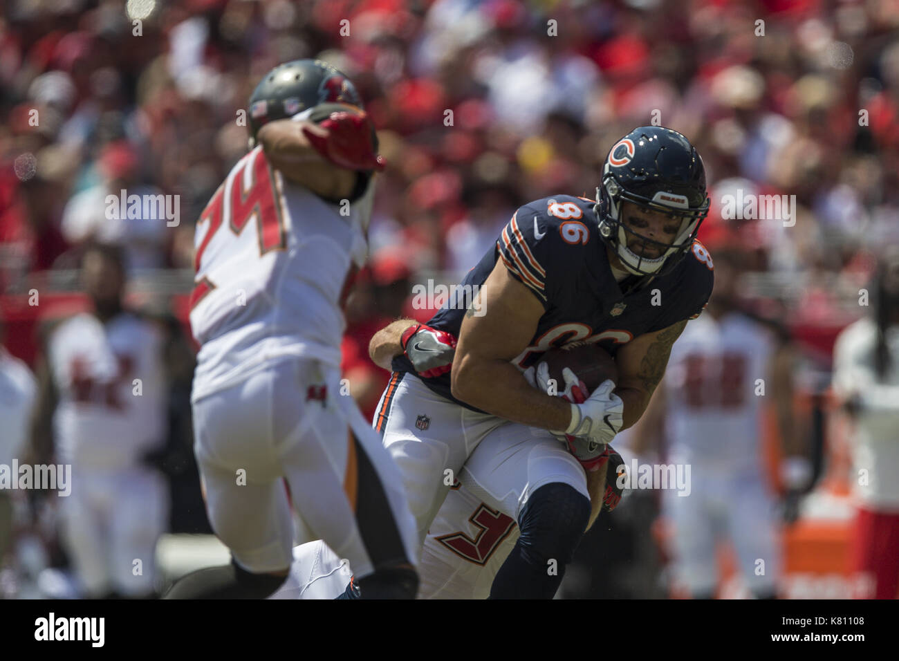 Tampa, Florida, USA. 17th Sep, 2017. Chicago Bears tight end Zach ...