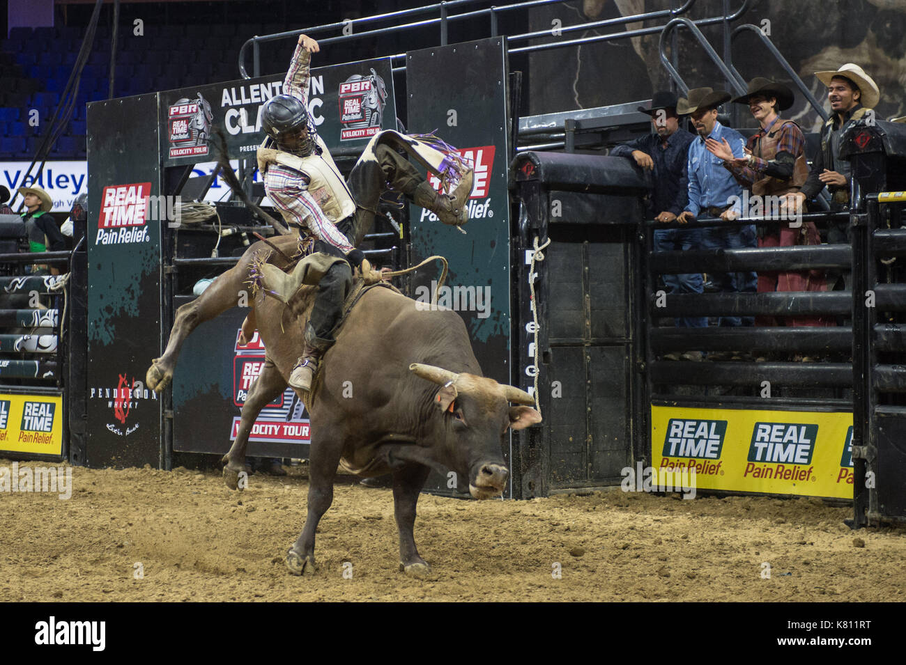 Allentown, Pennsylvania, USA. 16th Sep, 2017. DEVON WEAVER hangs on ...