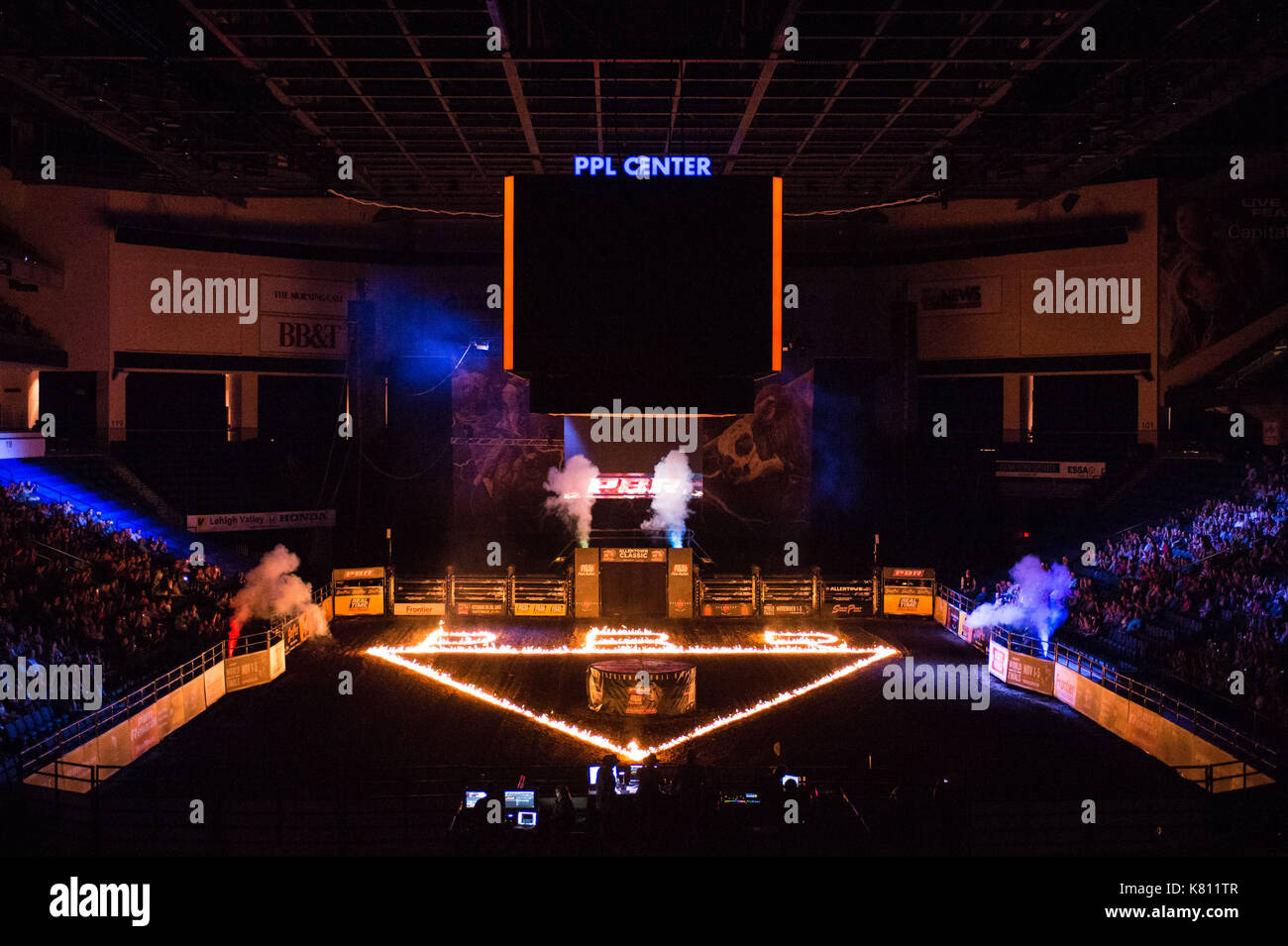 Allentown, Pennsylvania, USA. 16th Sep, 2017. The arena floor is lit on ...