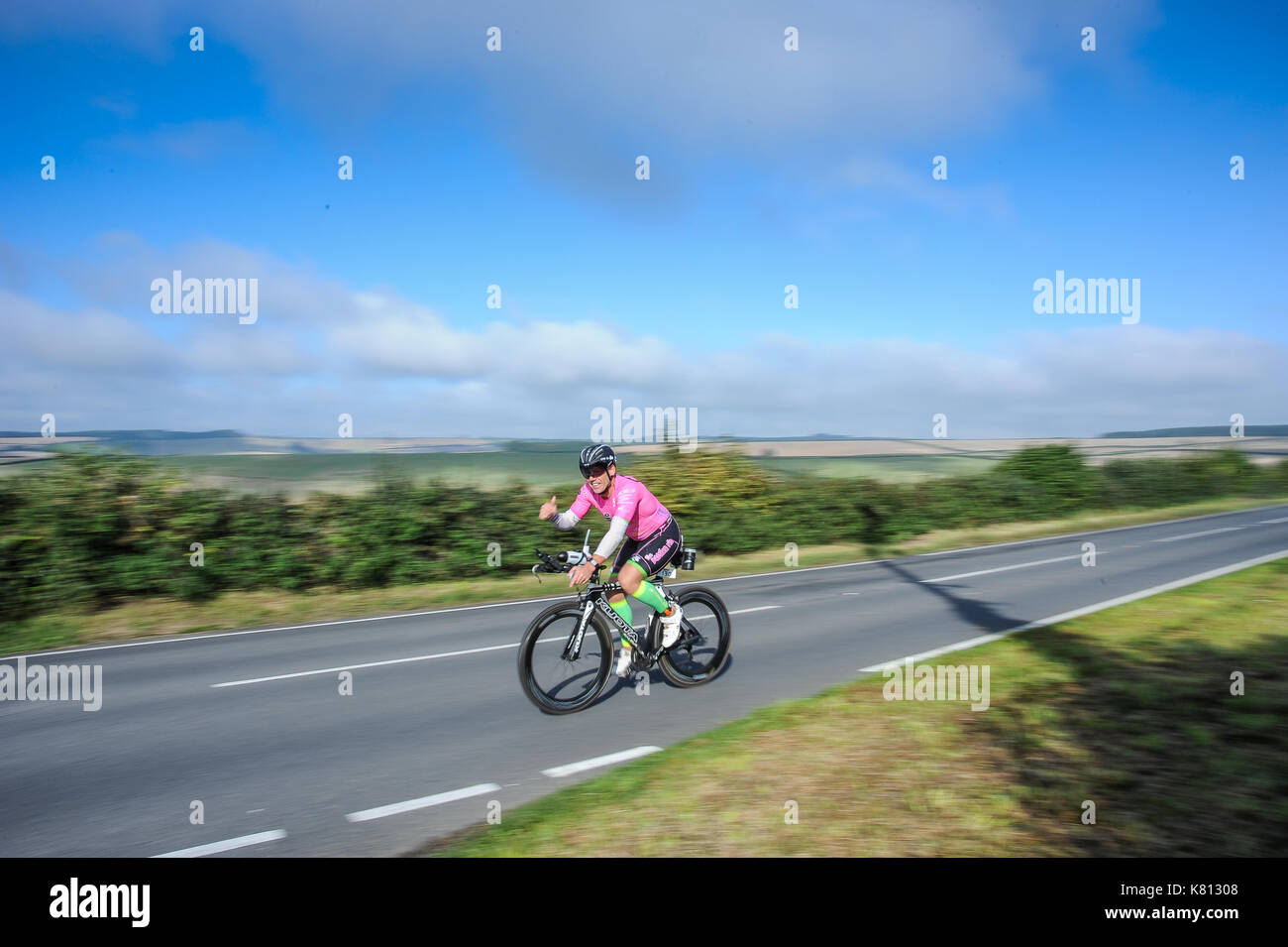 Weymouth, Dorset UK. 17th September, 2017. Andrew Maxted (GBR) starts ...