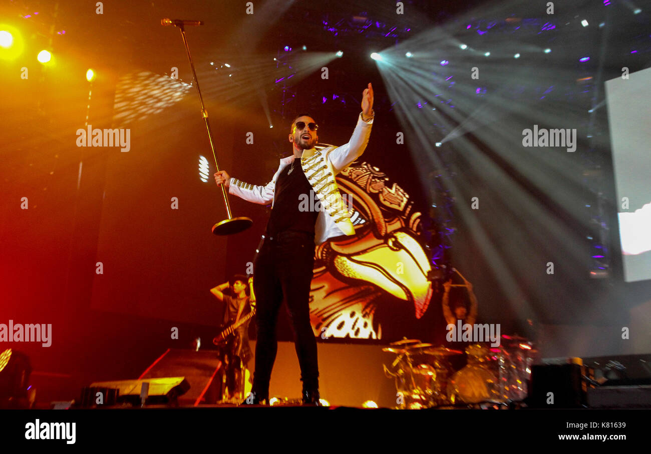Singer Maluma during a concert in Palau St Jordi of Barcelona on Sunday ...