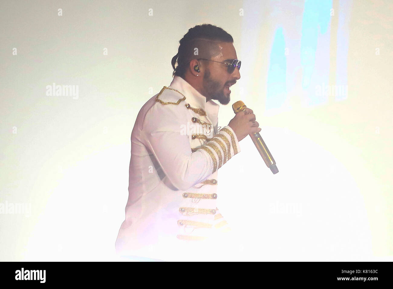 Singer Maluma during a concert in Palau St Jordi of Barcelona on Sunday ...