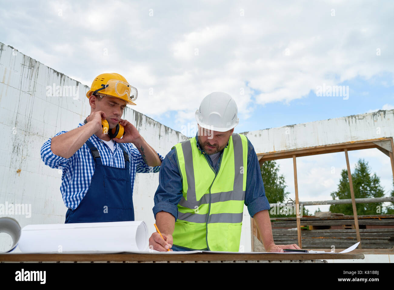 Making Correction in Blueprint Stock Photo - Alamy