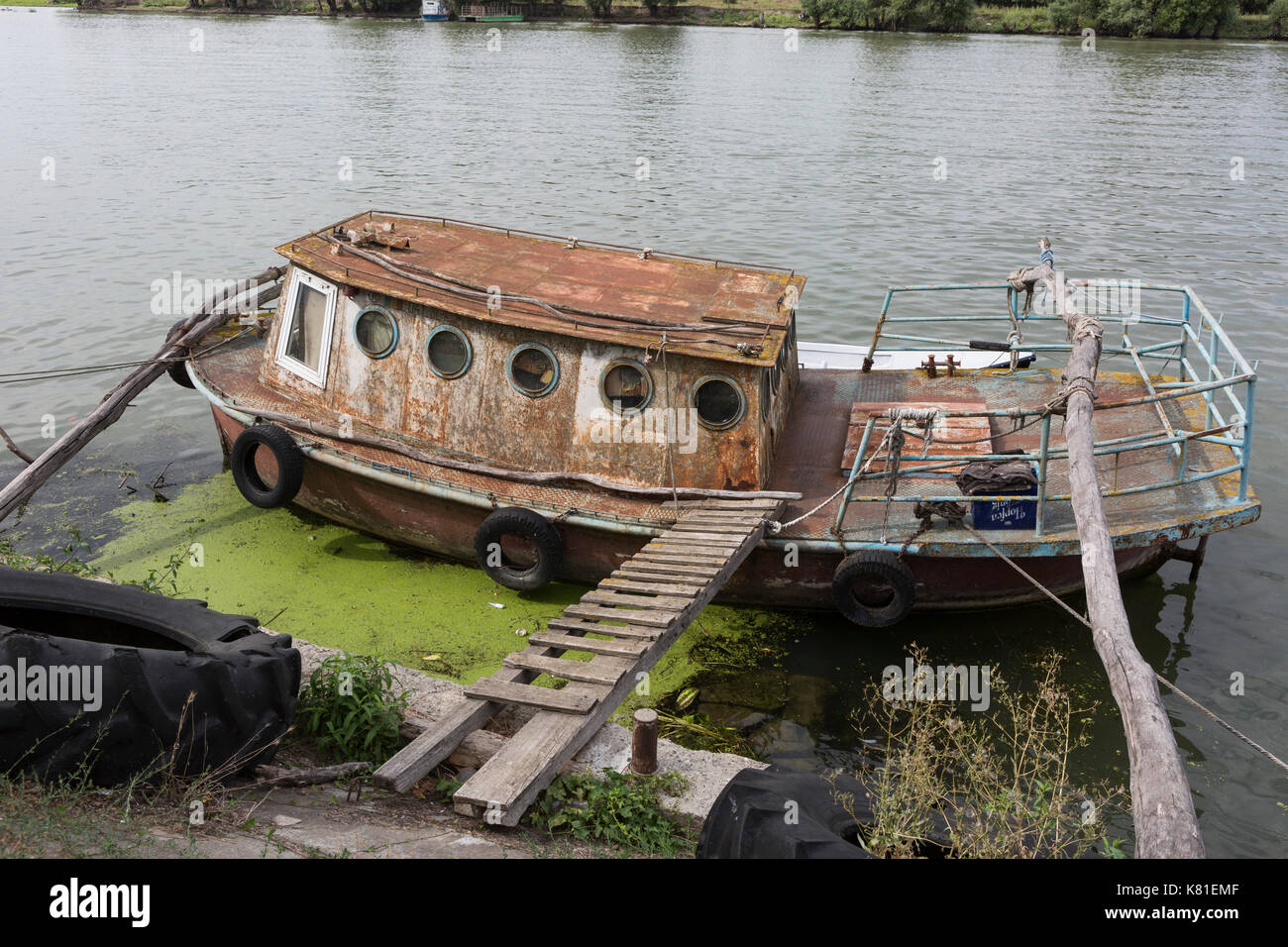 Boat on the Danune Delta Stock Photo - Alamy