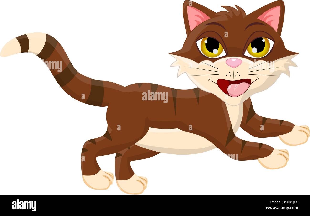 cartoon jumping cat vector symbol icon design. Beautiful illustration ...