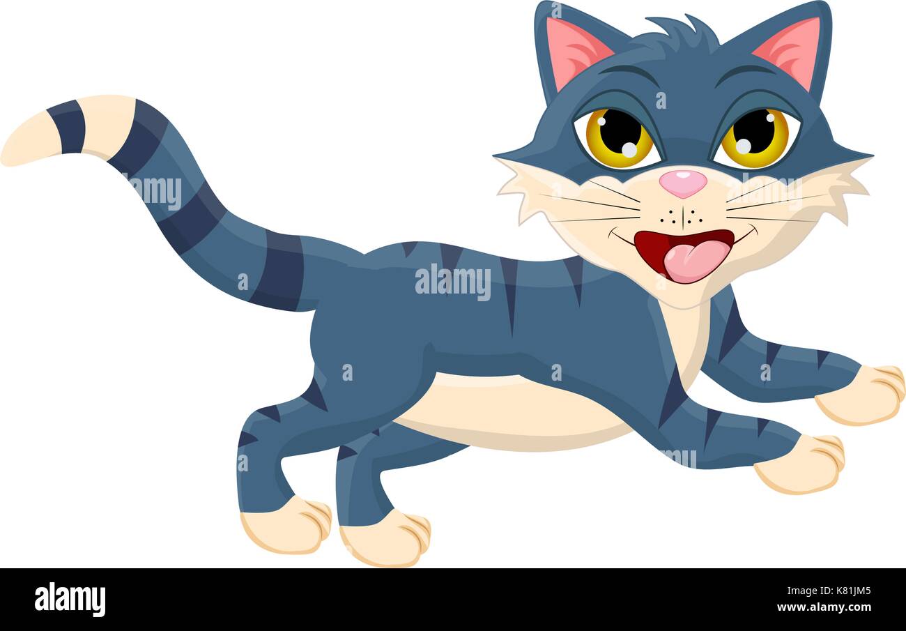 cartoon jumping cat vector symbol icon design. Beautiful illustration ...