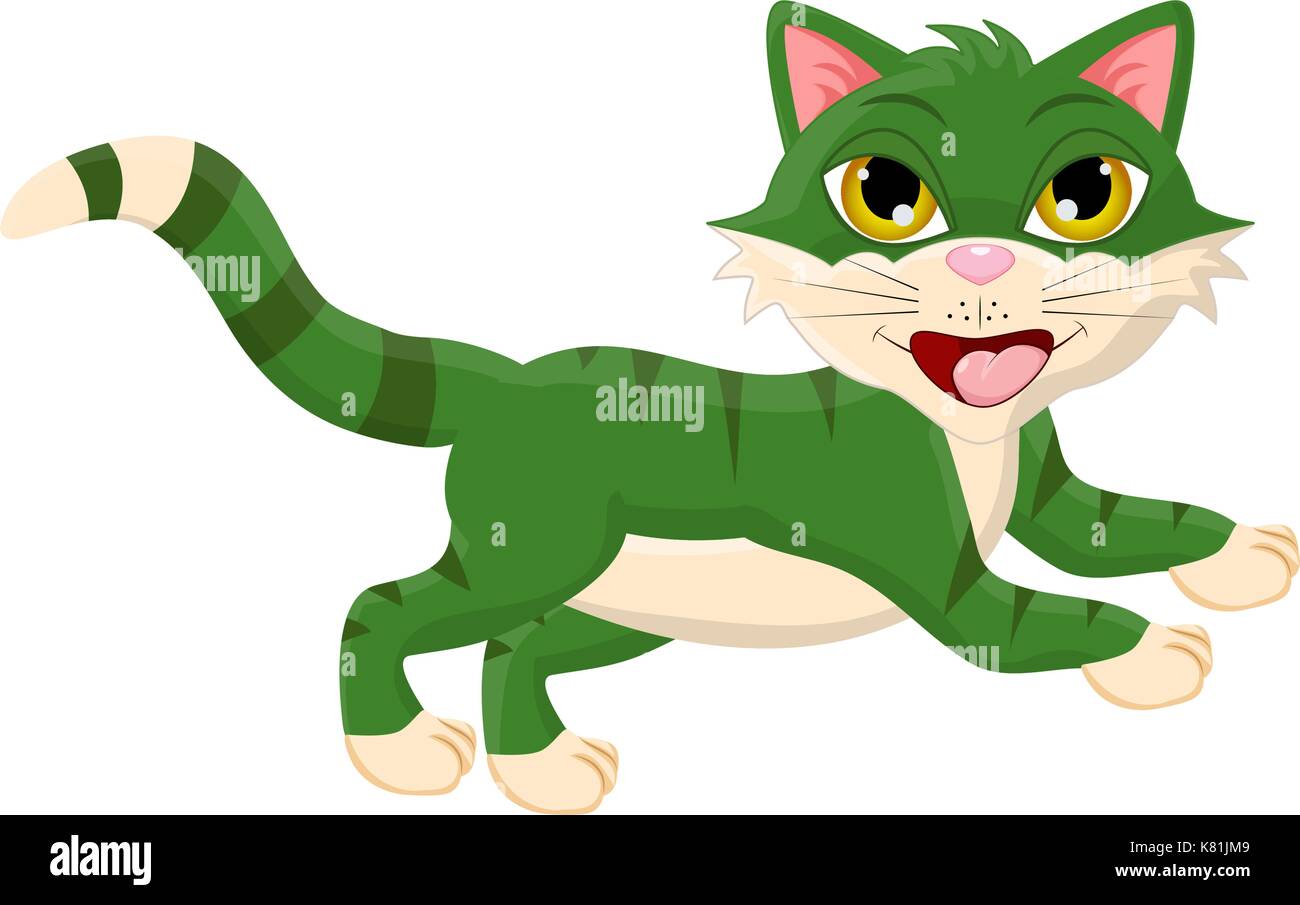 cartoon jumping cat vector symbol icon design. Beautiful illustration ...