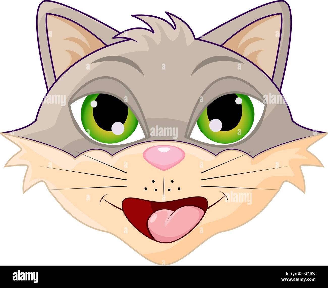cat head cartoon vector symbol icon design. Beautiful illustration ...
