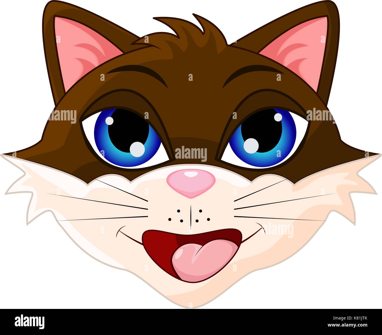 cat head cartoon vector symbol icon design. Beautiful illustration ...