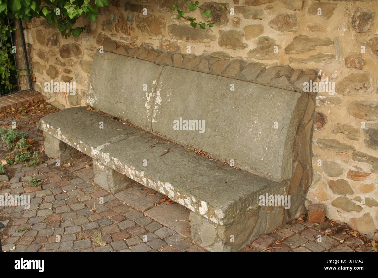 Italian stone bench Stock Photo - Alamy