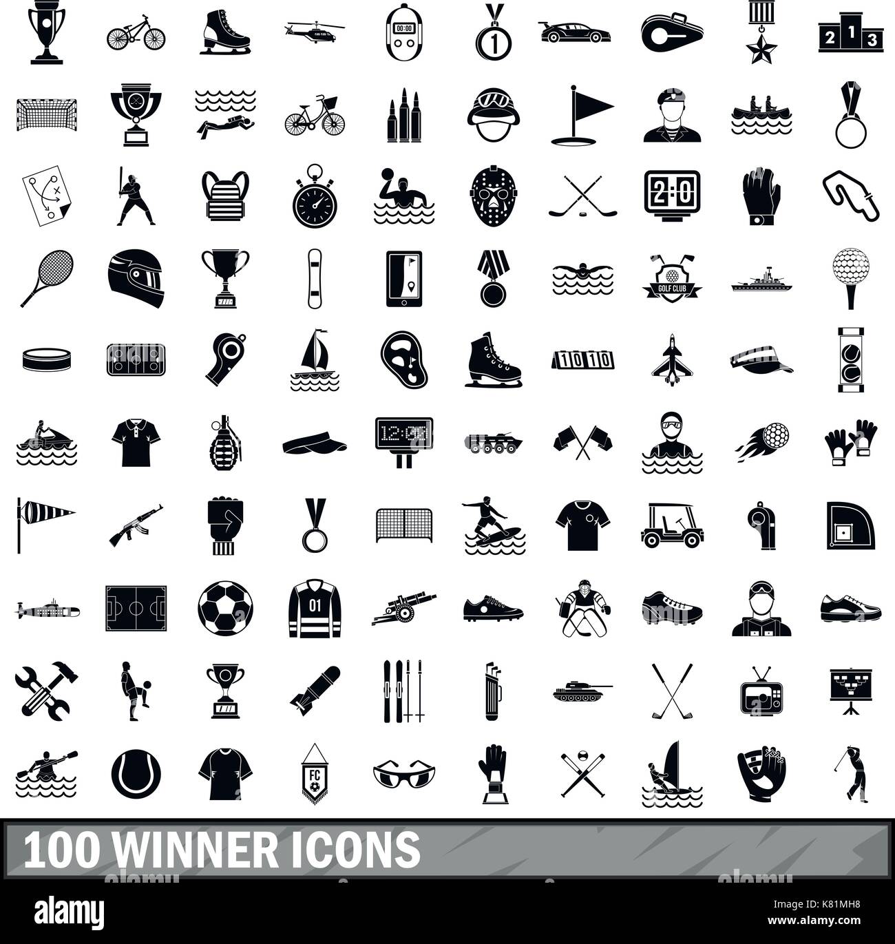100 winner icons set, simple style Stock Vector Image & Art - Alamy