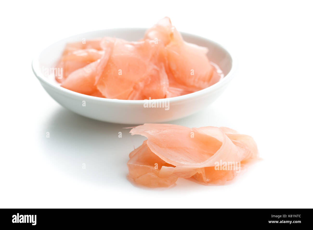 Pickled sushi ginger slices isolated on white background Stock Photo ...