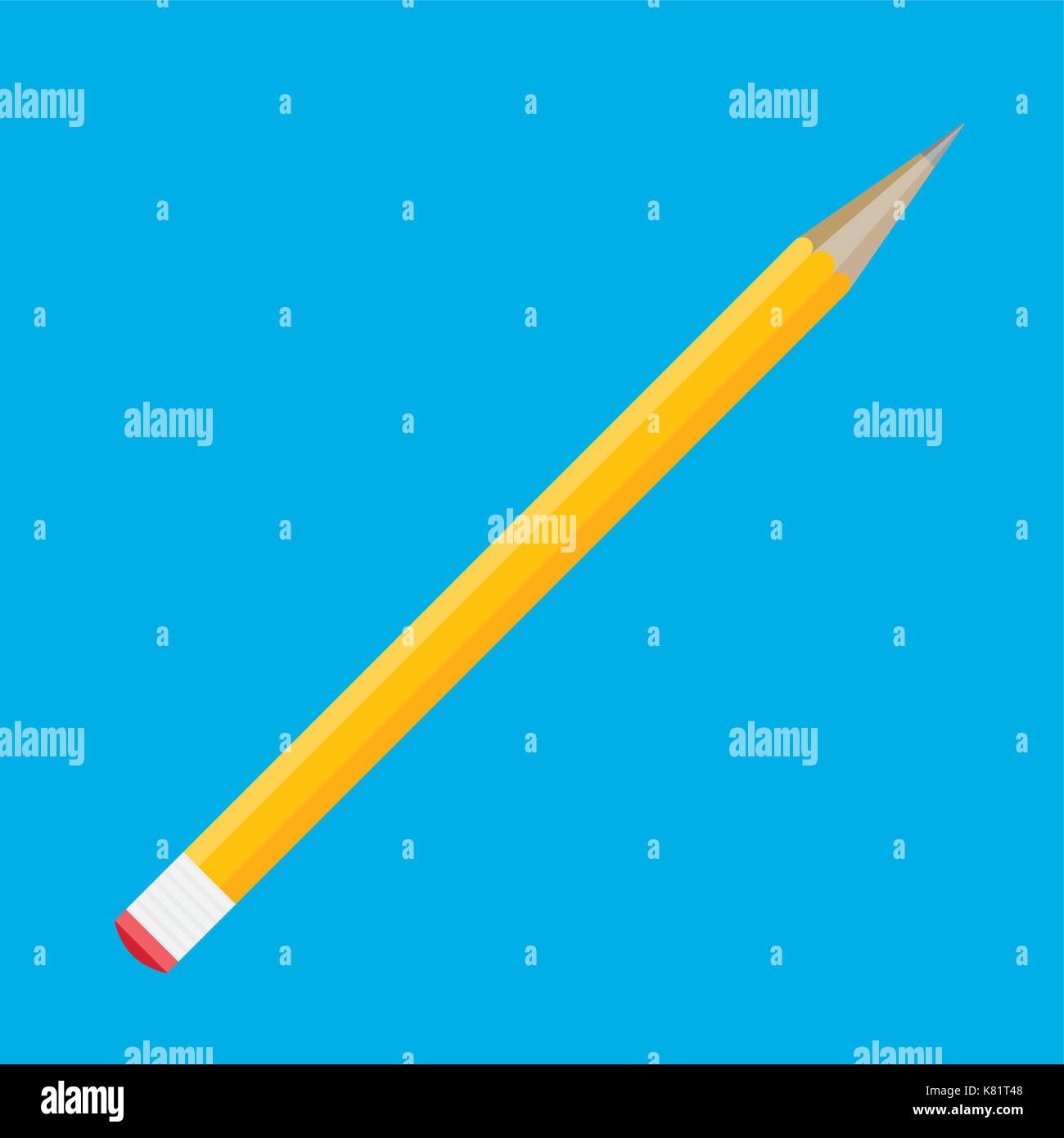 Pencil flat isolated. Vector pencil icon, illustration of school pencil ...