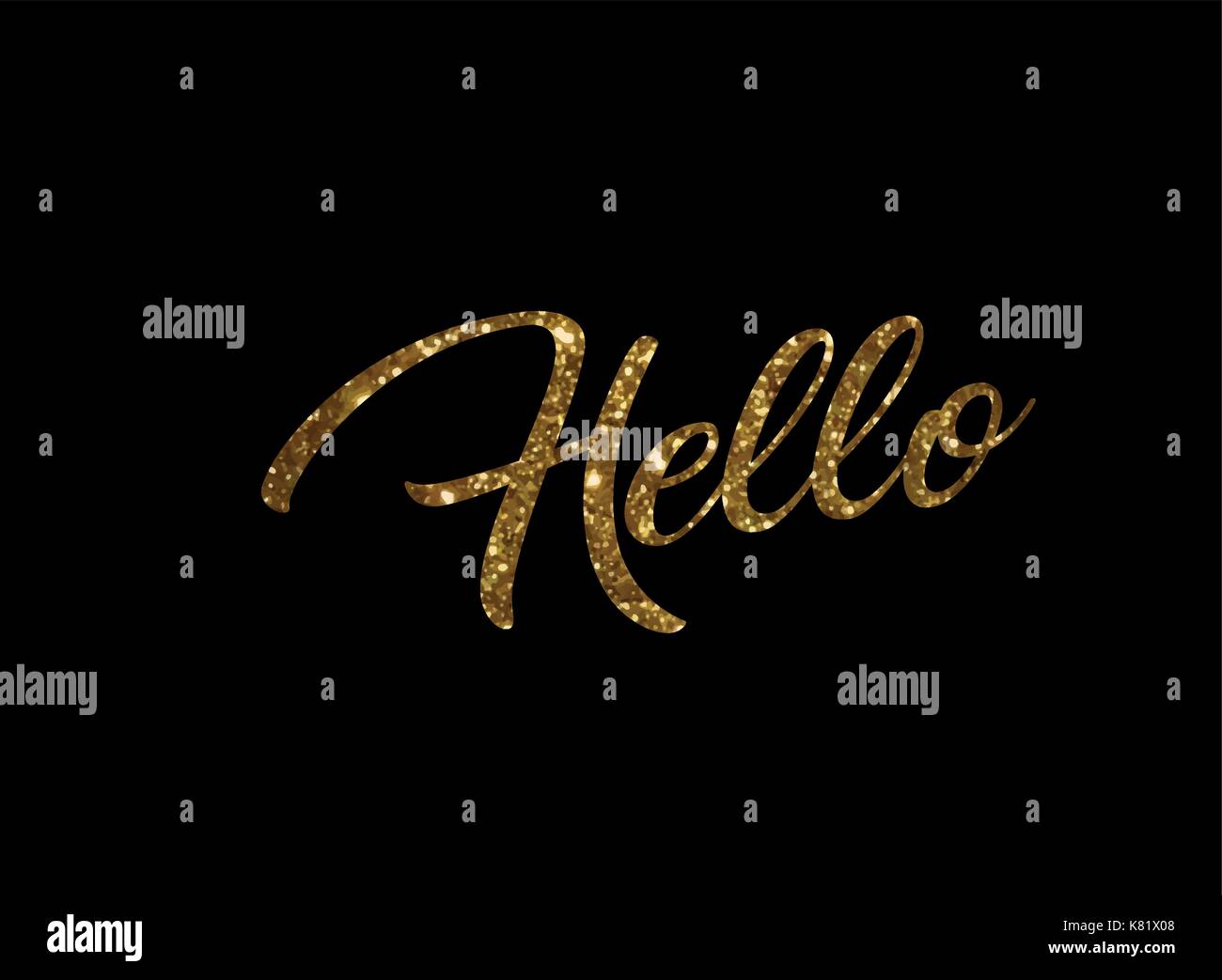 The Golden glitter of isolated hand writing word HELLO Stock Vector ...