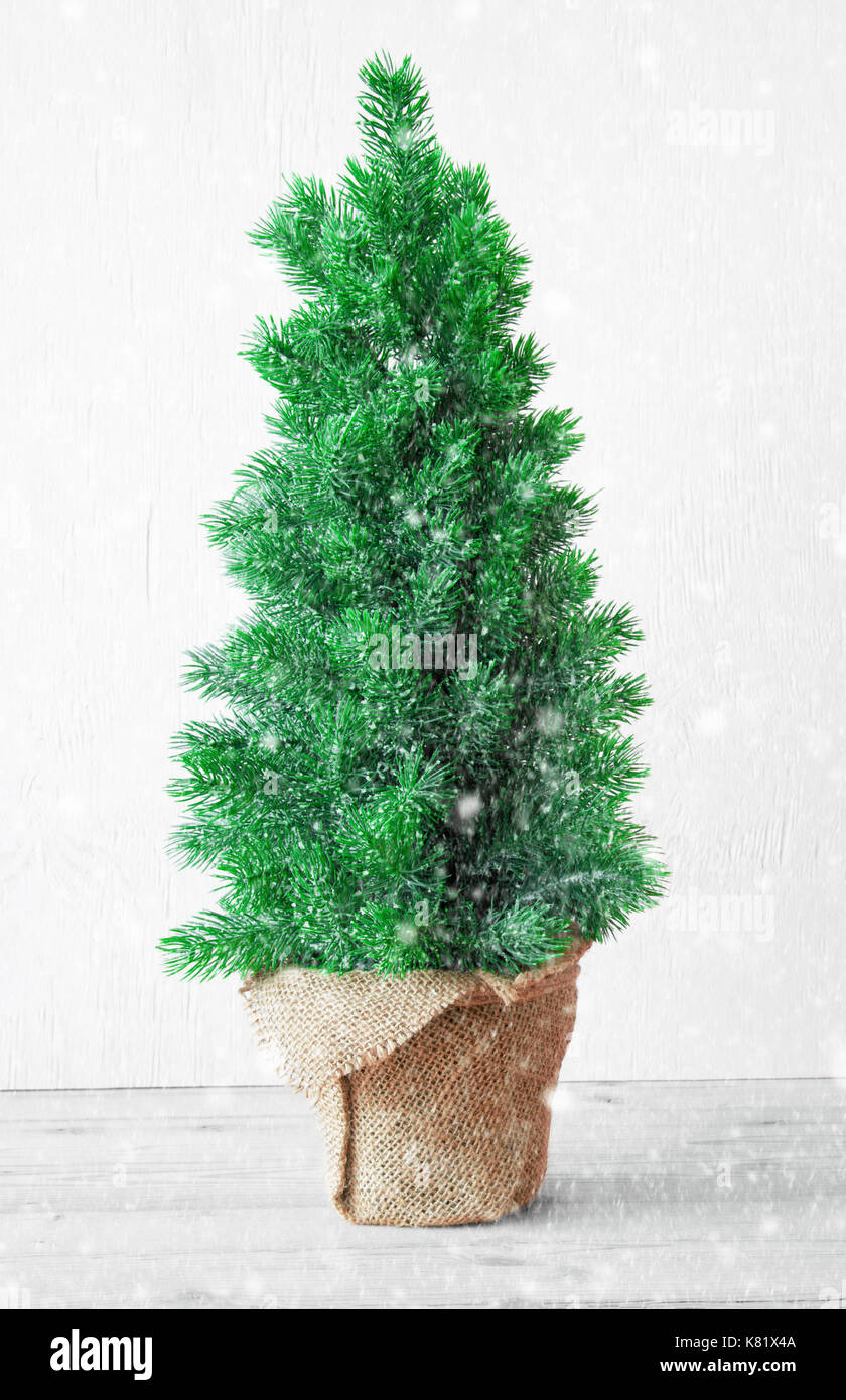 Vertical Christmas Tree, Wooden Background Stock Photo - Alamy