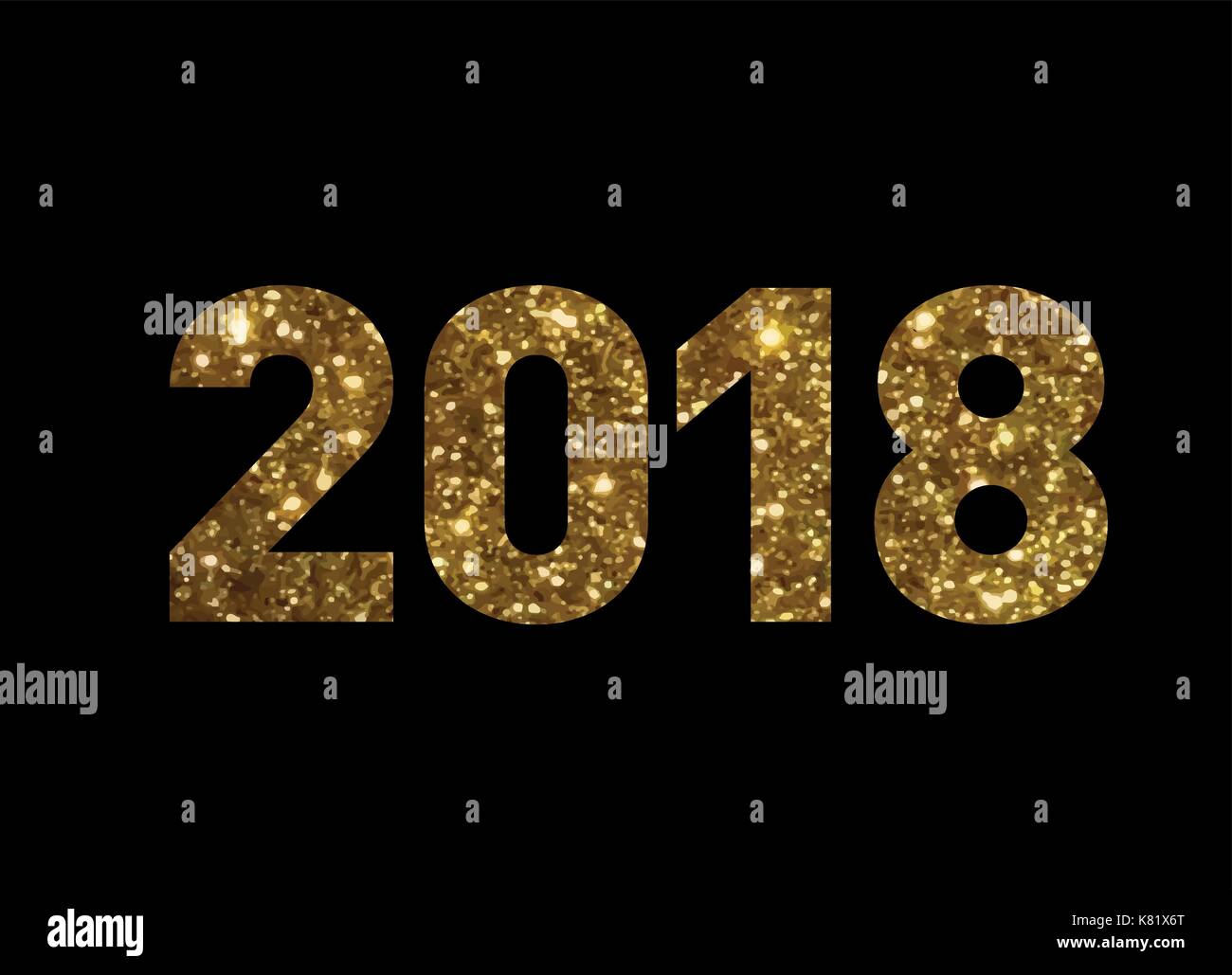 The Golden glitter isolated standard font word year 2018 Stock Vector ...