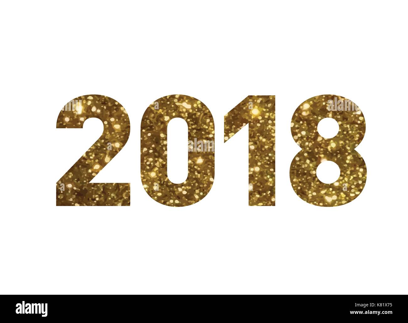 The Golden glitter isolated standard font word year 2018 Stock Vector ...